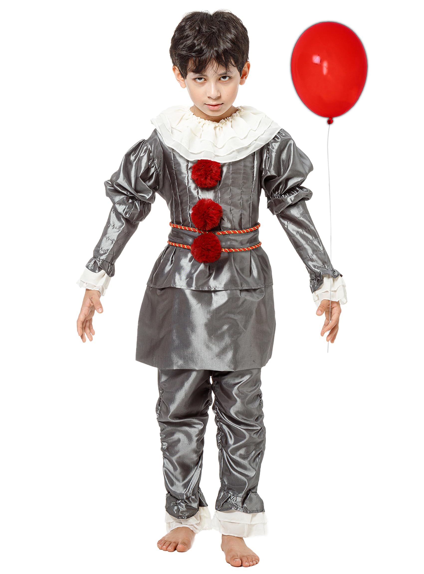 It Kids Clown Costume - Scary Clown Halloween Child Playwear for Kid (M ...