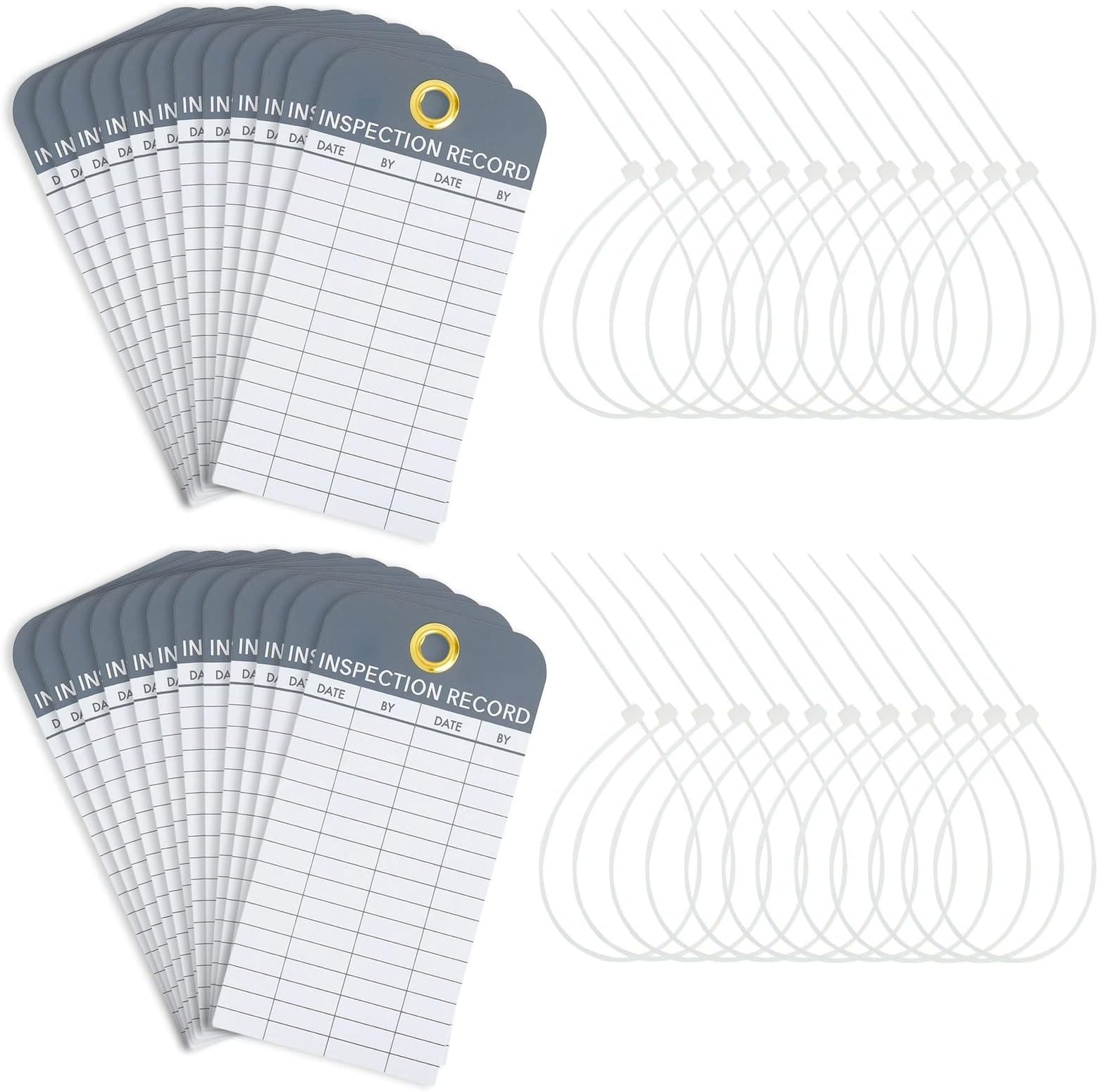 24 Pack Safety Inspection Tags, Record Label Tags with Cable Ties for ...