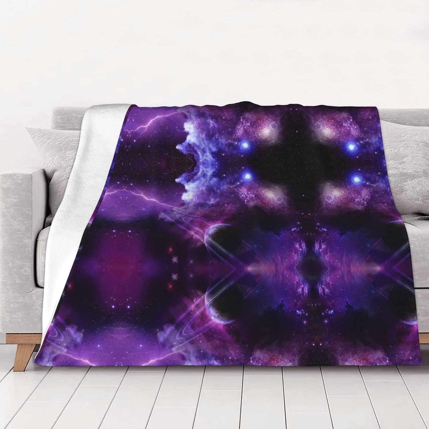 JUTENI Galaxy Starry Space Purple Starry Weighted Blanket Adult Soft ...