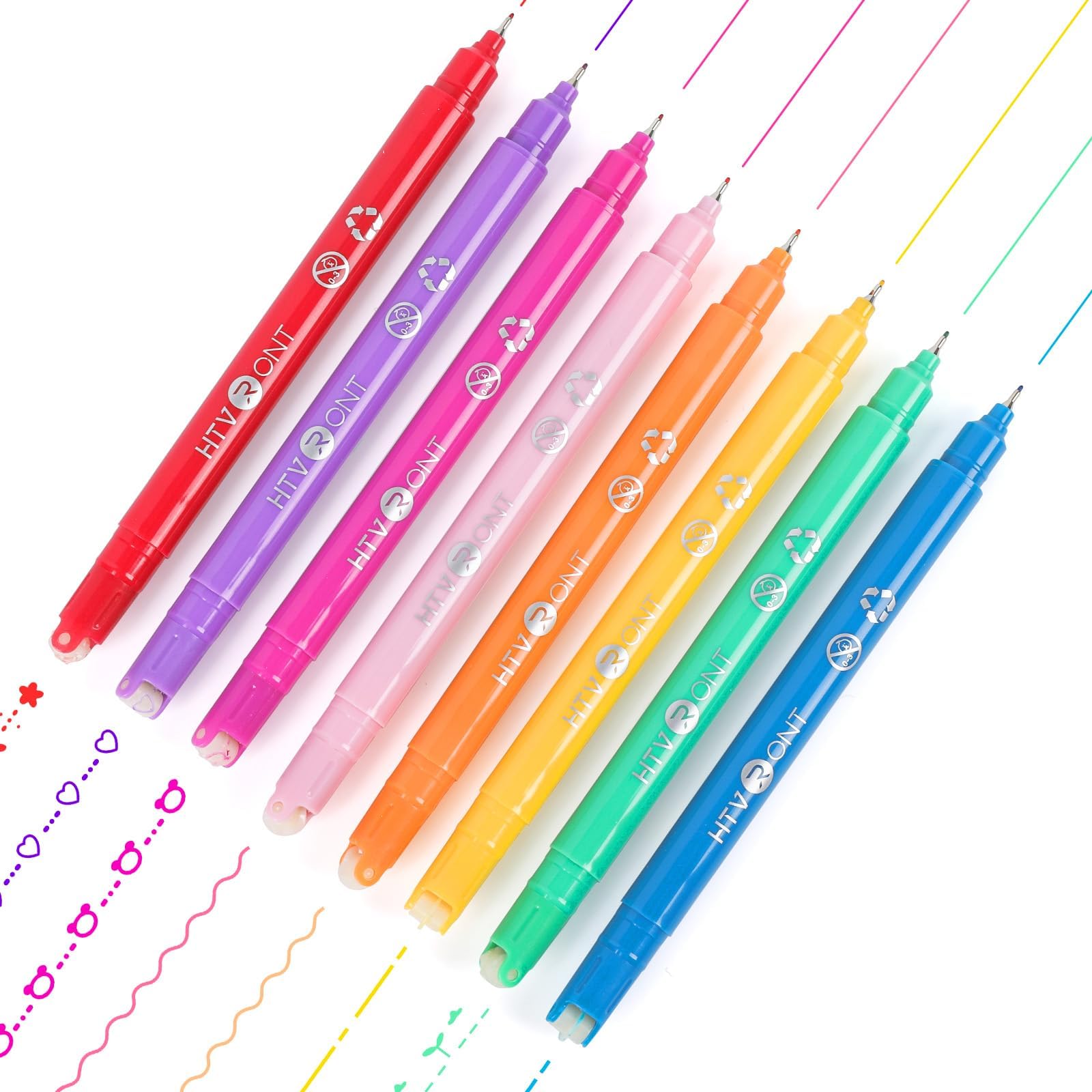 Amazon.com : AOROKI 15 Colors Curve Highlighter Pens Set，15 Different ...
