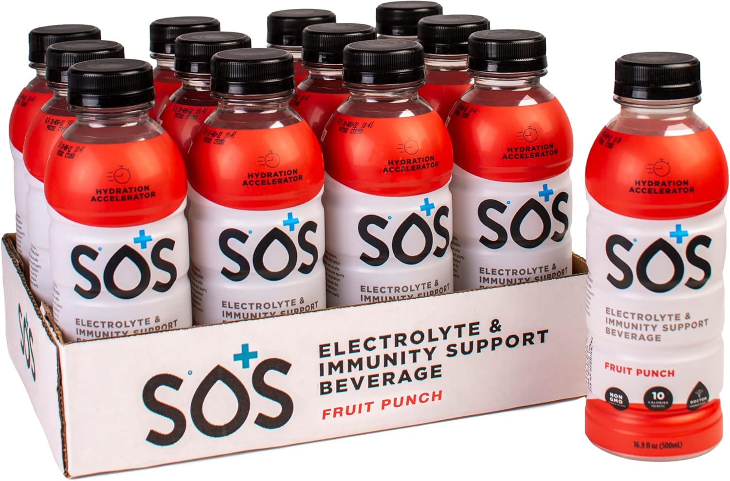 Buy SOS Hydration Electrolytes and Vitamins 16.9 Fl Oz Drink, Low-Sugar ...