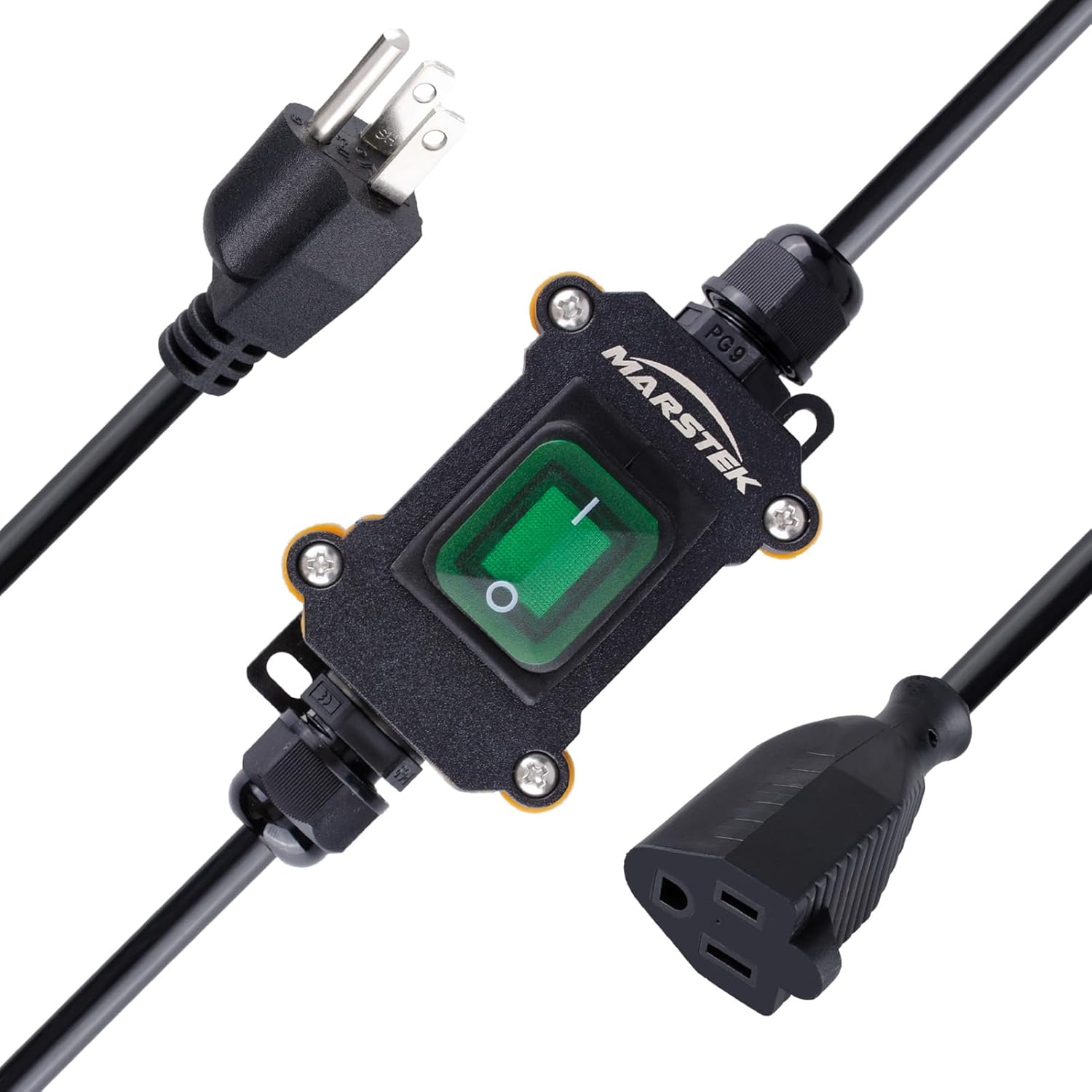 Amazon.com: MARSTEK 5Ft Heavy Duty Waterproof Extension Cord with On ...