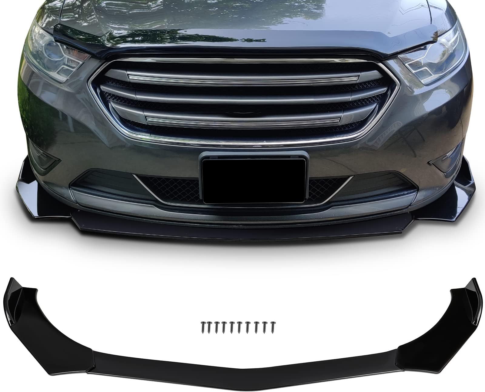 Amazon.com: SCITOO Front Lip Spoiler Adjustable Universal Glossy Black ...