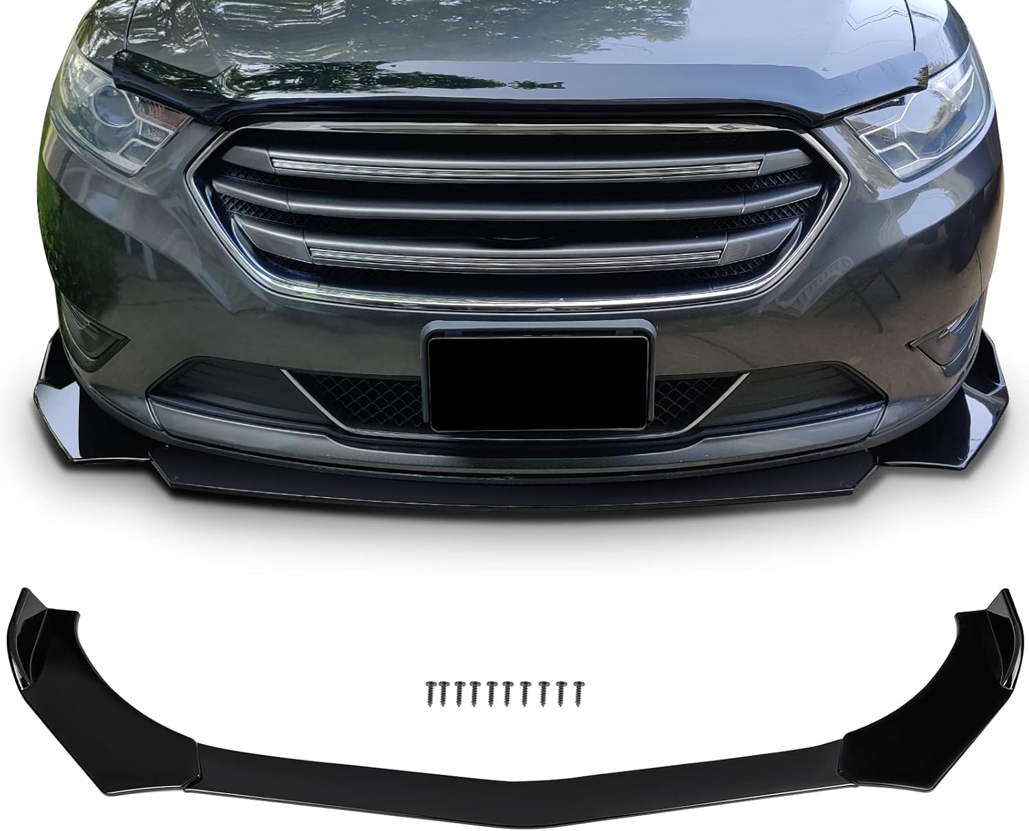 Spoiler For Car SCITOO 3pcs Glossy Black PP Front Bumper Body Kit ...