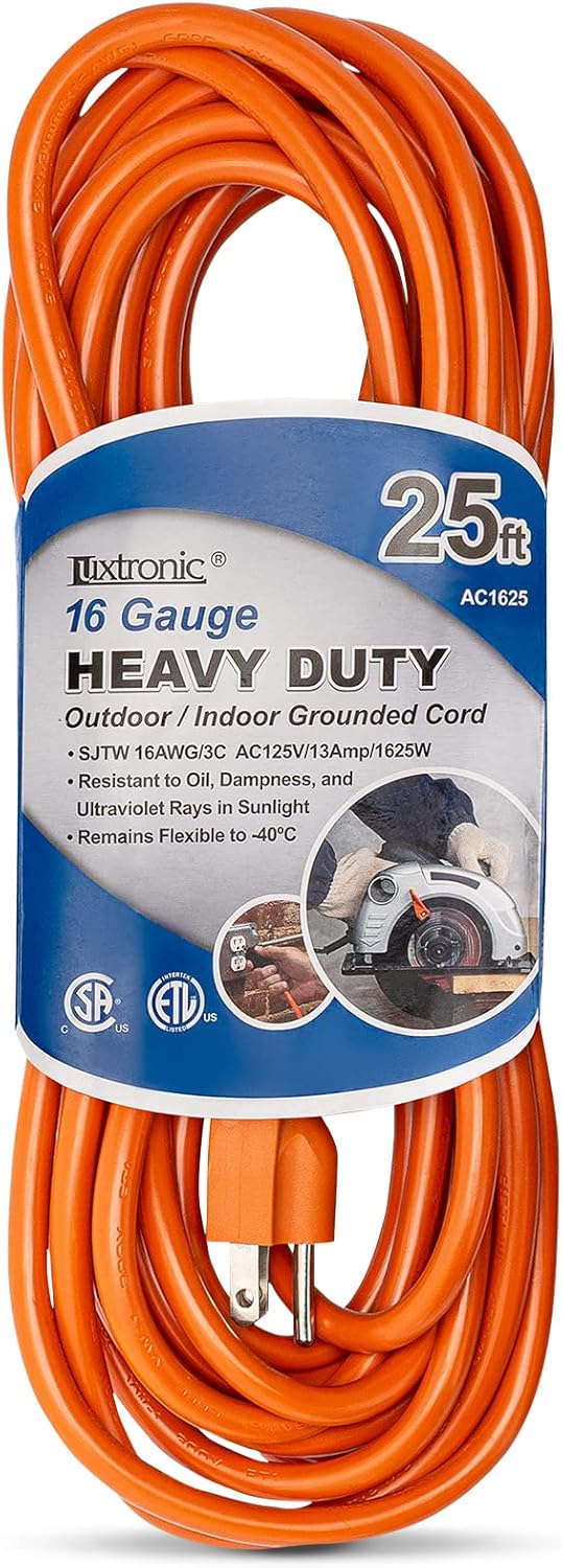 Amazon.com: Luxtronic Outdoor Extension Cord - 25 ft Heavy Duty Power ...