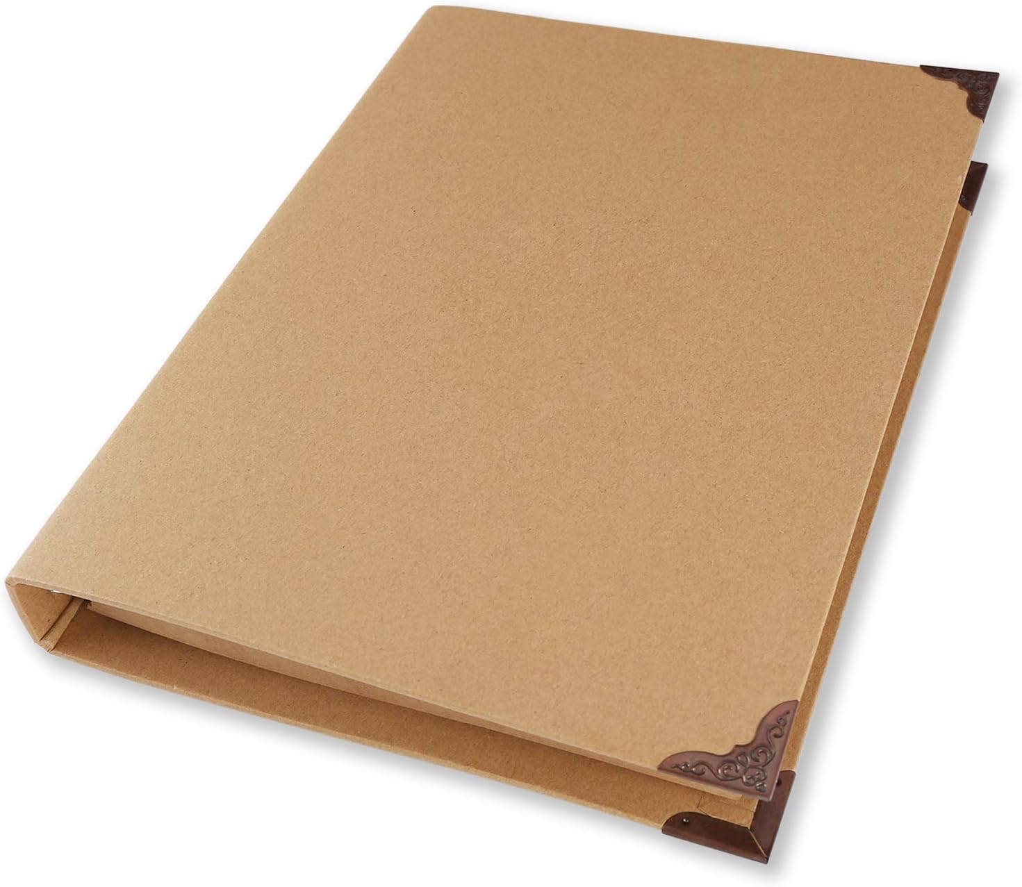 4-Ring Kraft Paper Binder A4 Cover File Folder with Metal Corner Guard ...