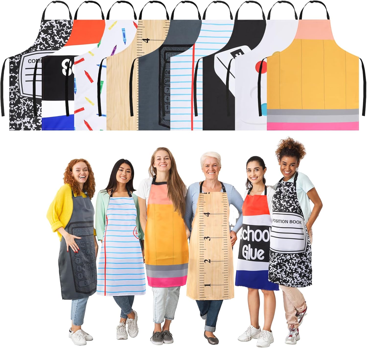 Fullhawl 9 Pack Halloween Teacher Costume Set Cosplay Teacher Halloween ...
