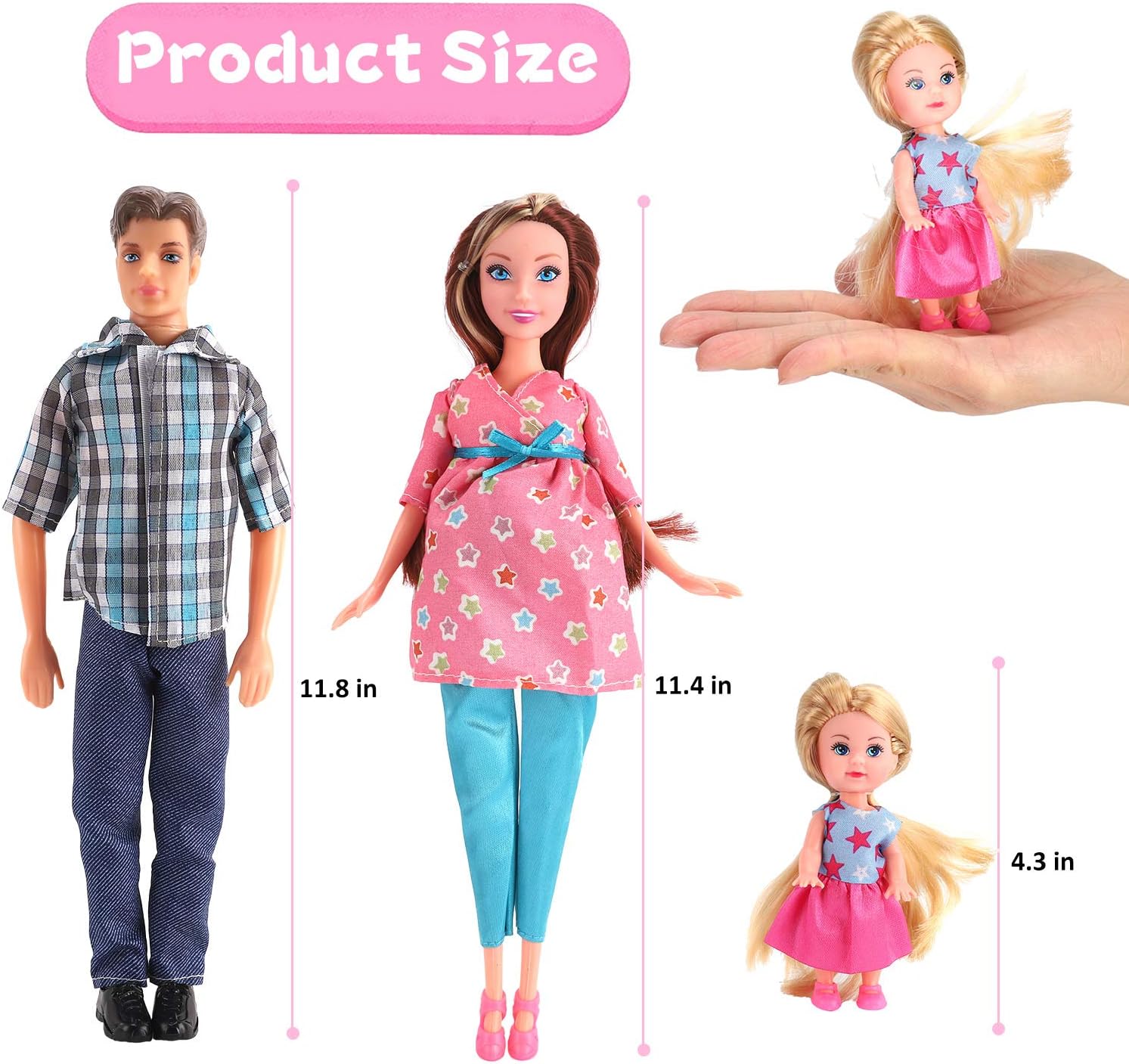 Happy Family Welcome Baby – Muñeca embarazada de 115 pulgadas marido y ...