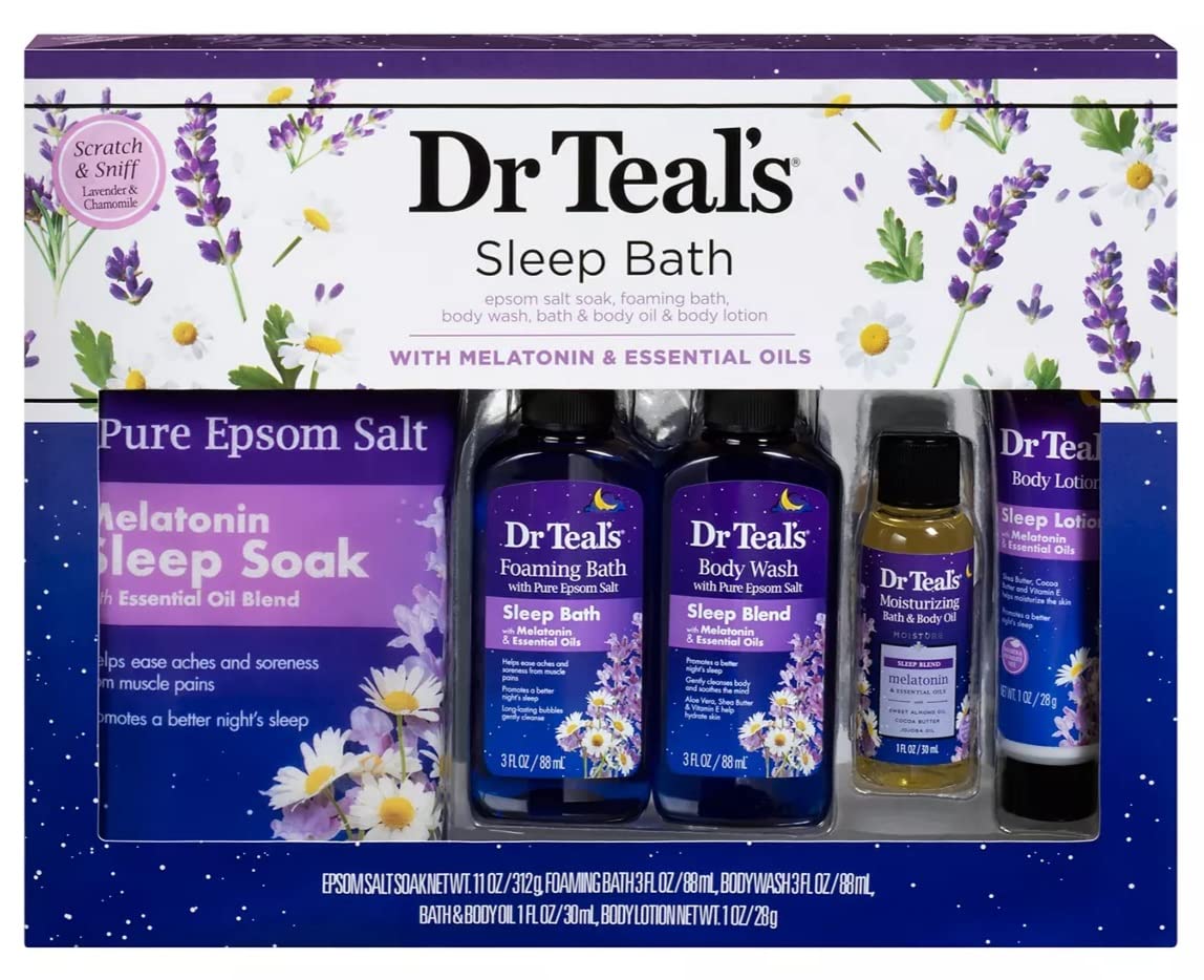 Amazon.com : Dr Teal's Melatonin 5-Piece Bath Gift Set - Give the of ...