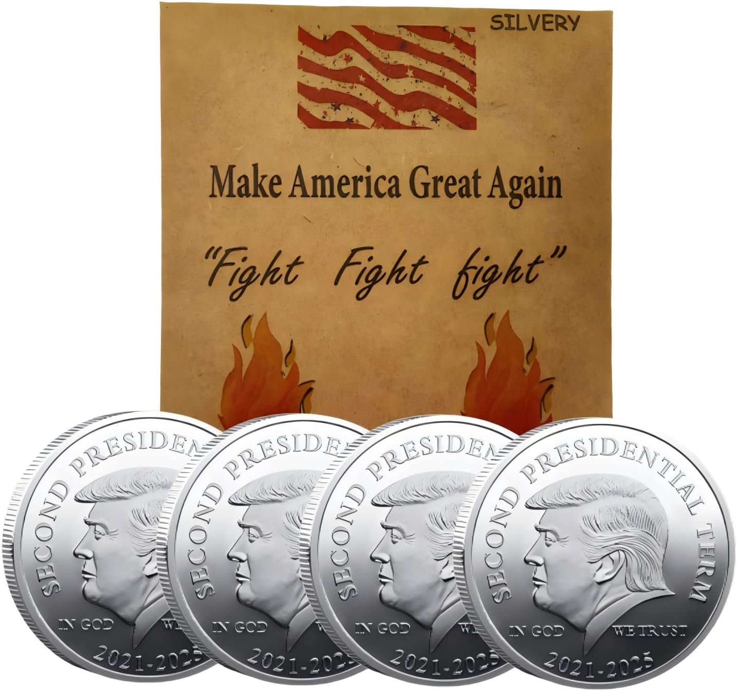 Amazon.com: Trump 2024 Silver Coins Fighting for America, Donald-Trumps ...