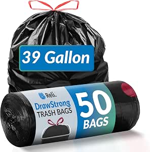 Amazon.com: Reli. 39 Gallon Trash Bags Drawstring (50 Count) | Large 39 ...