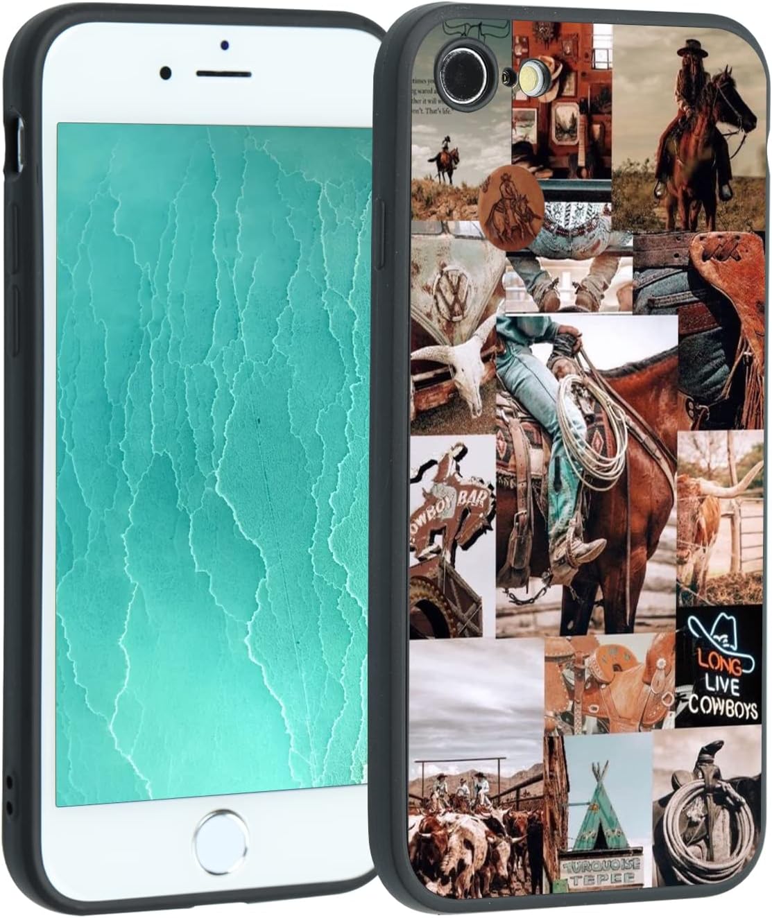 Amazon.com: for iPhone SE(2022/2020)/8/7 Western Case,Cowboy Collage ...