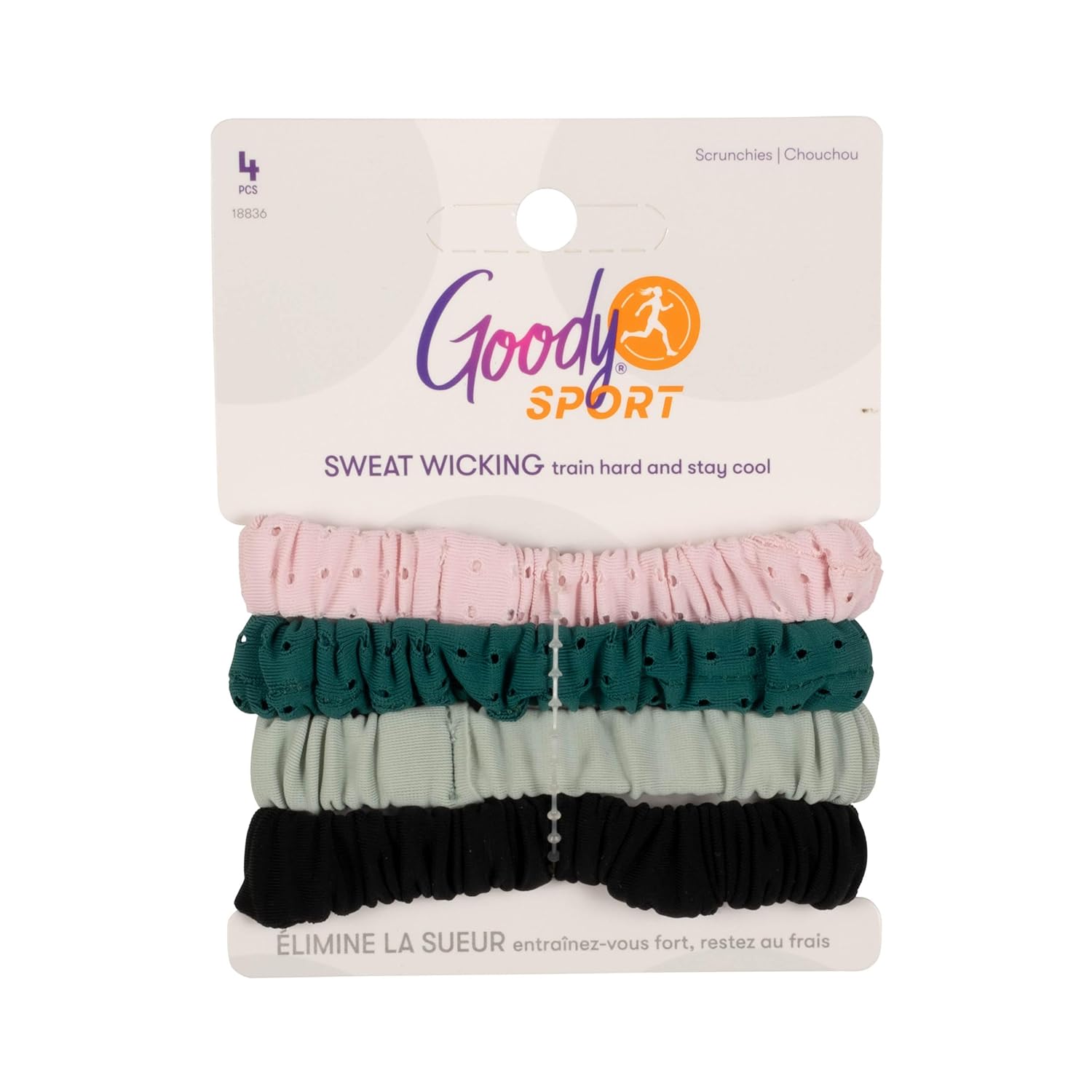 Amazon.com : Goody Sport Ouchless Thin Scrunchies - 4 Ct, Green/Pink ...