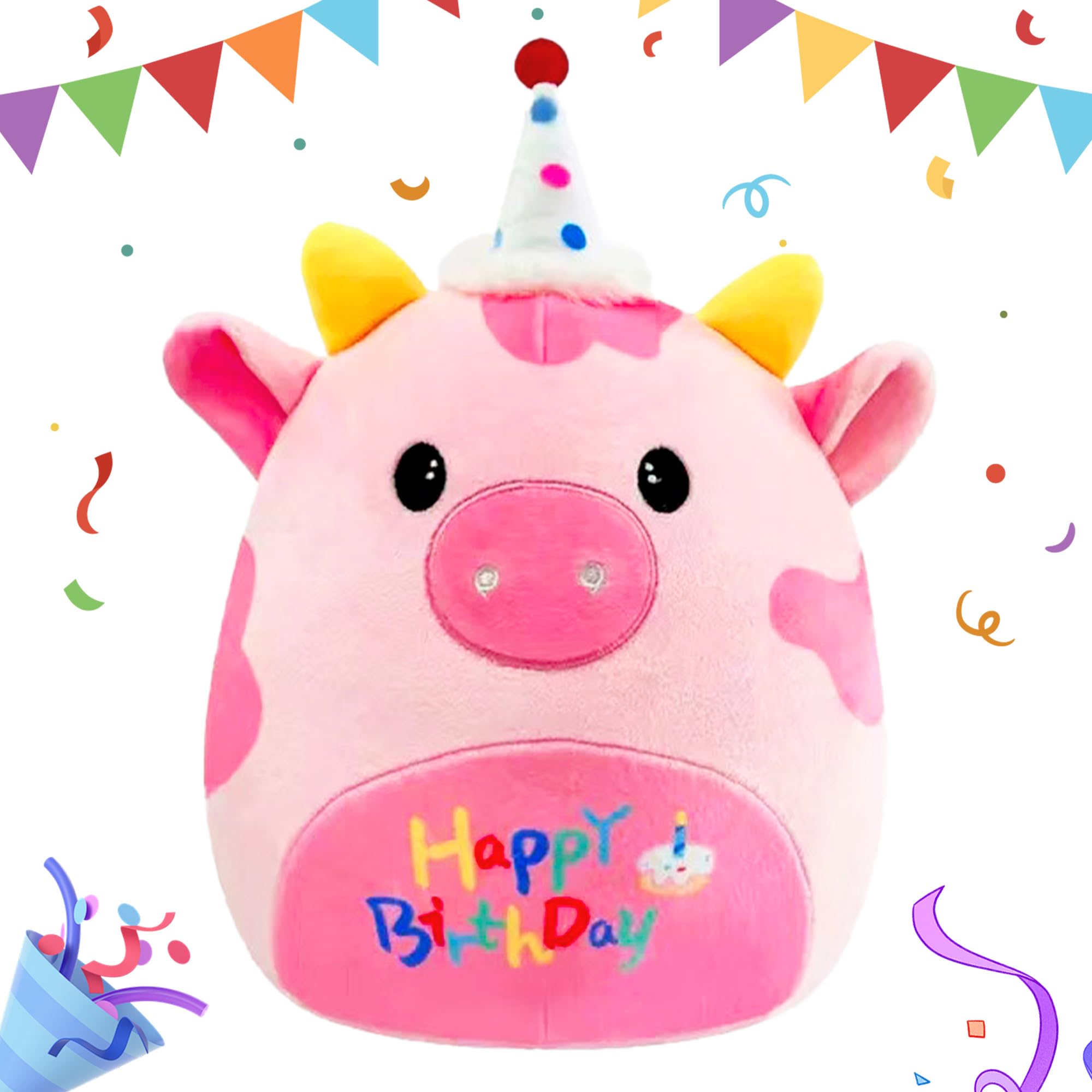 Amazon.com: VETENSO Cow Plush Toy - 10 inch Cute Cow Stuffed Animal ...