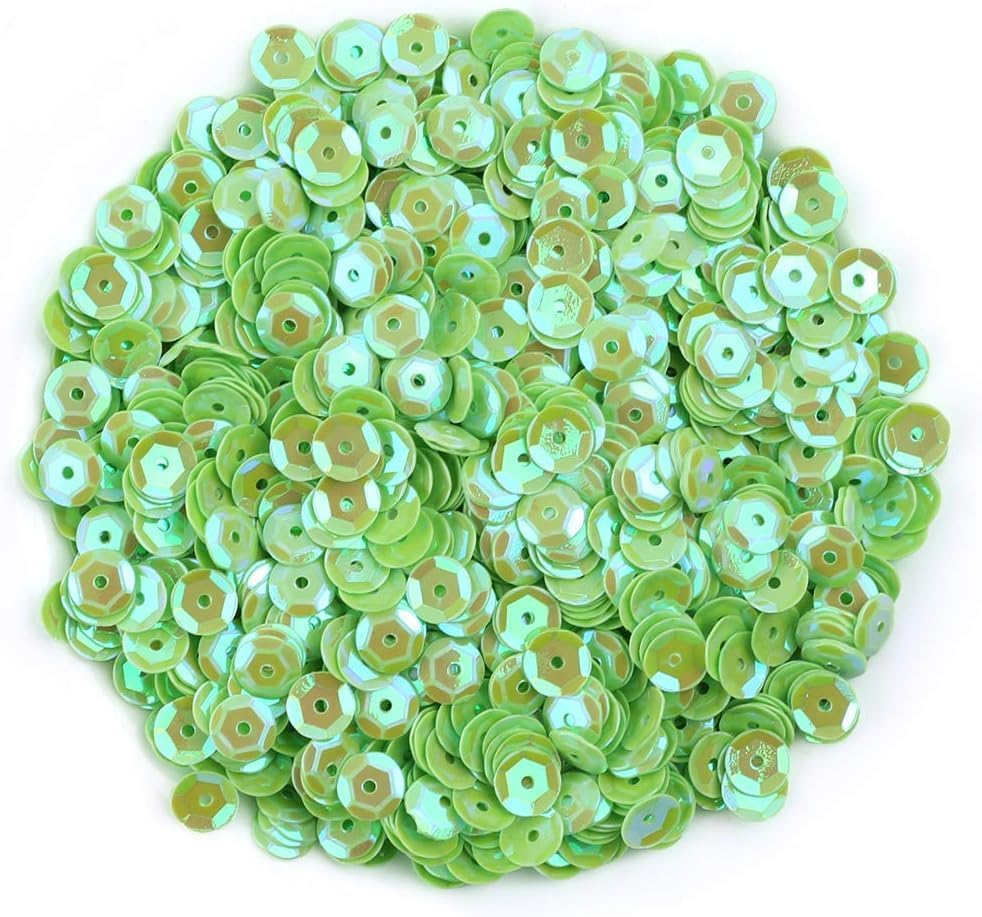 Naler 2800pcs Loose Sequins Light Green Glittering Sequins Spangles ...