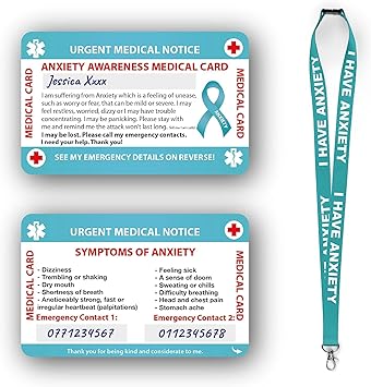 Amazon.com : Medical Card Awareness with Writable Panel and Patterned ...