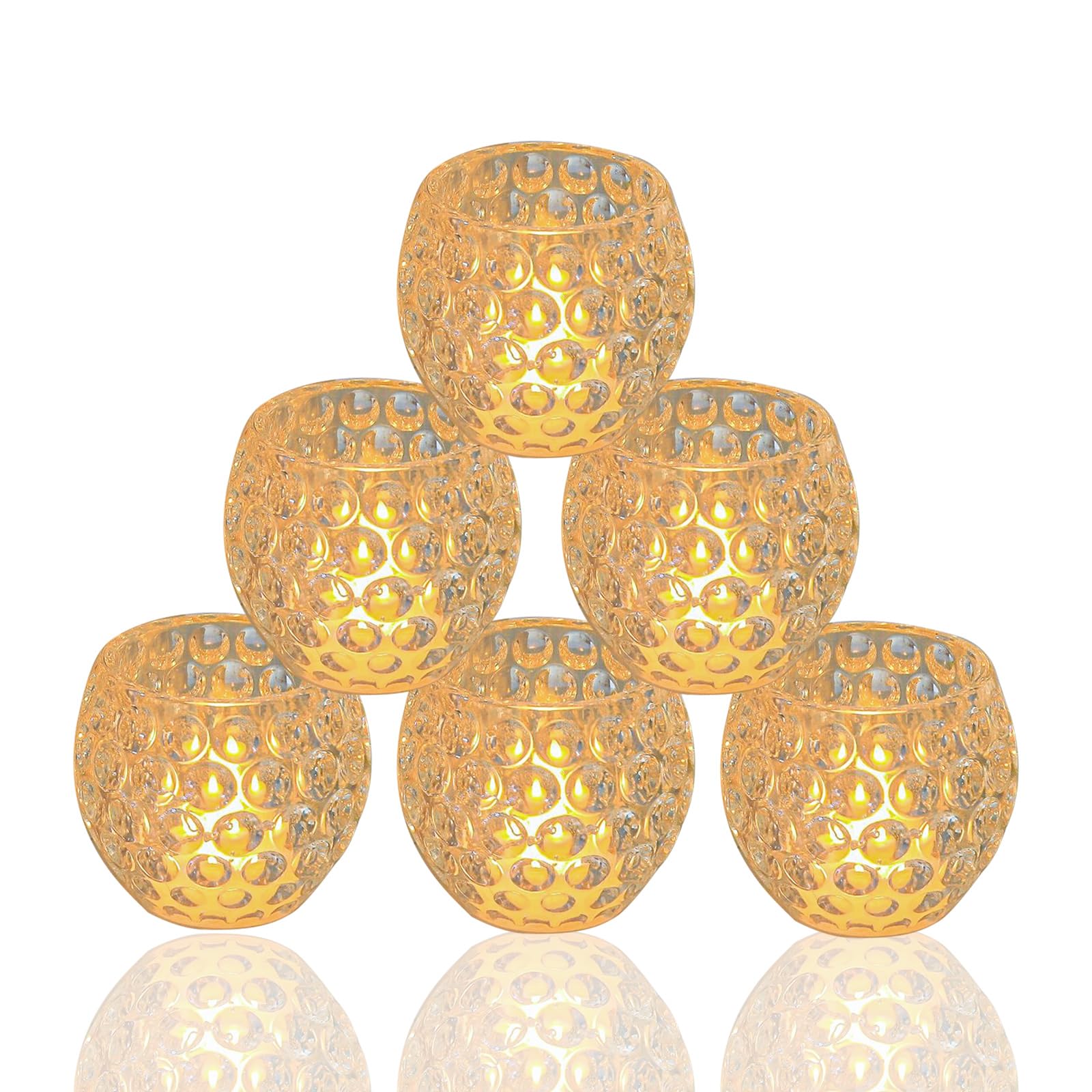 HIYAA LED Candles, 6 Pack Round Crystal Battery Operated Candles ...