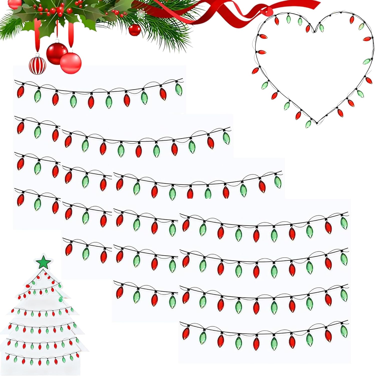 Amazon.com: 32Pcs Christmas Lights Bulb Stickers for Crafts，3D ...