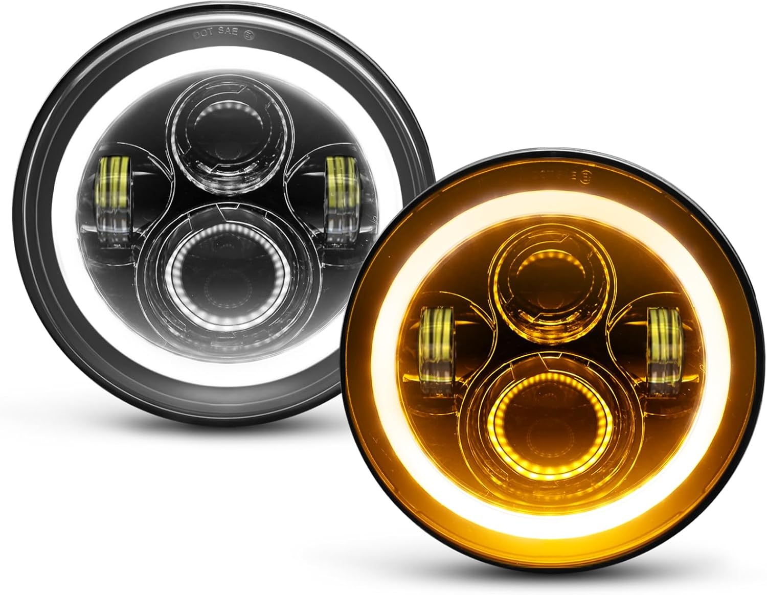 Amazon.com: Auxbeam 7 Inch Round Led Headlights for Jeep Wrangler JK ...