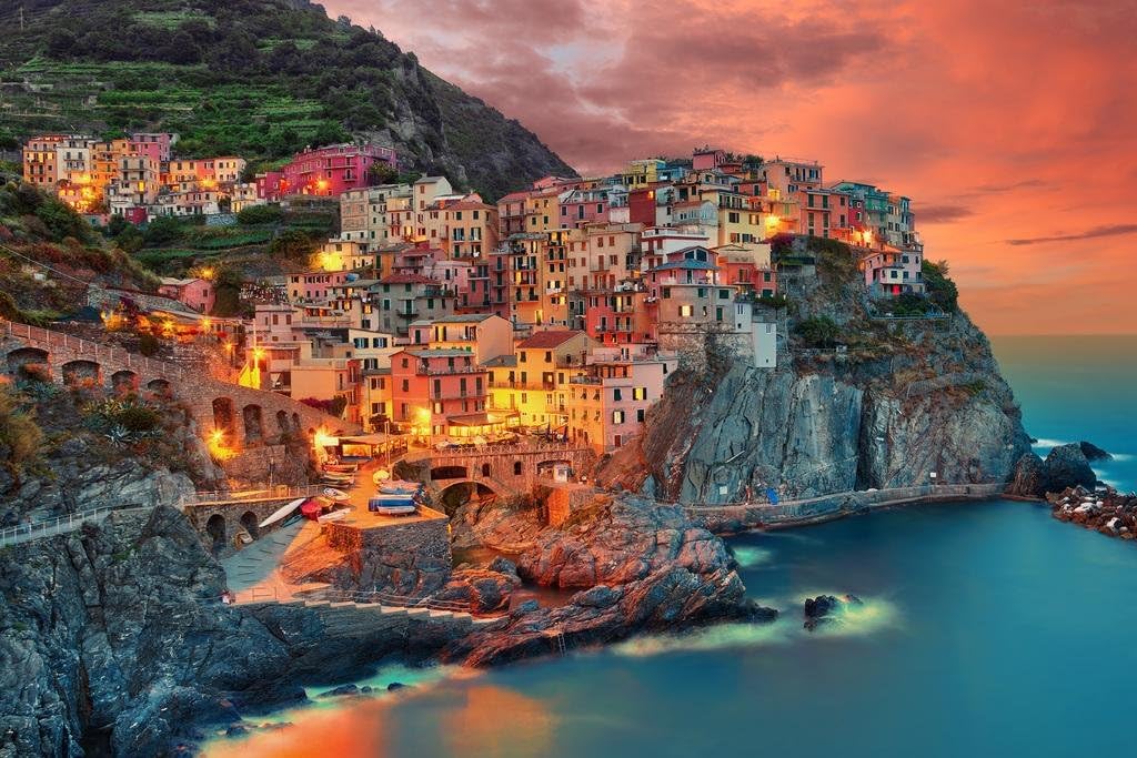 Amazon.com: Cinque Terre Manarola Italy Cliff Homes Landscape Photo ...