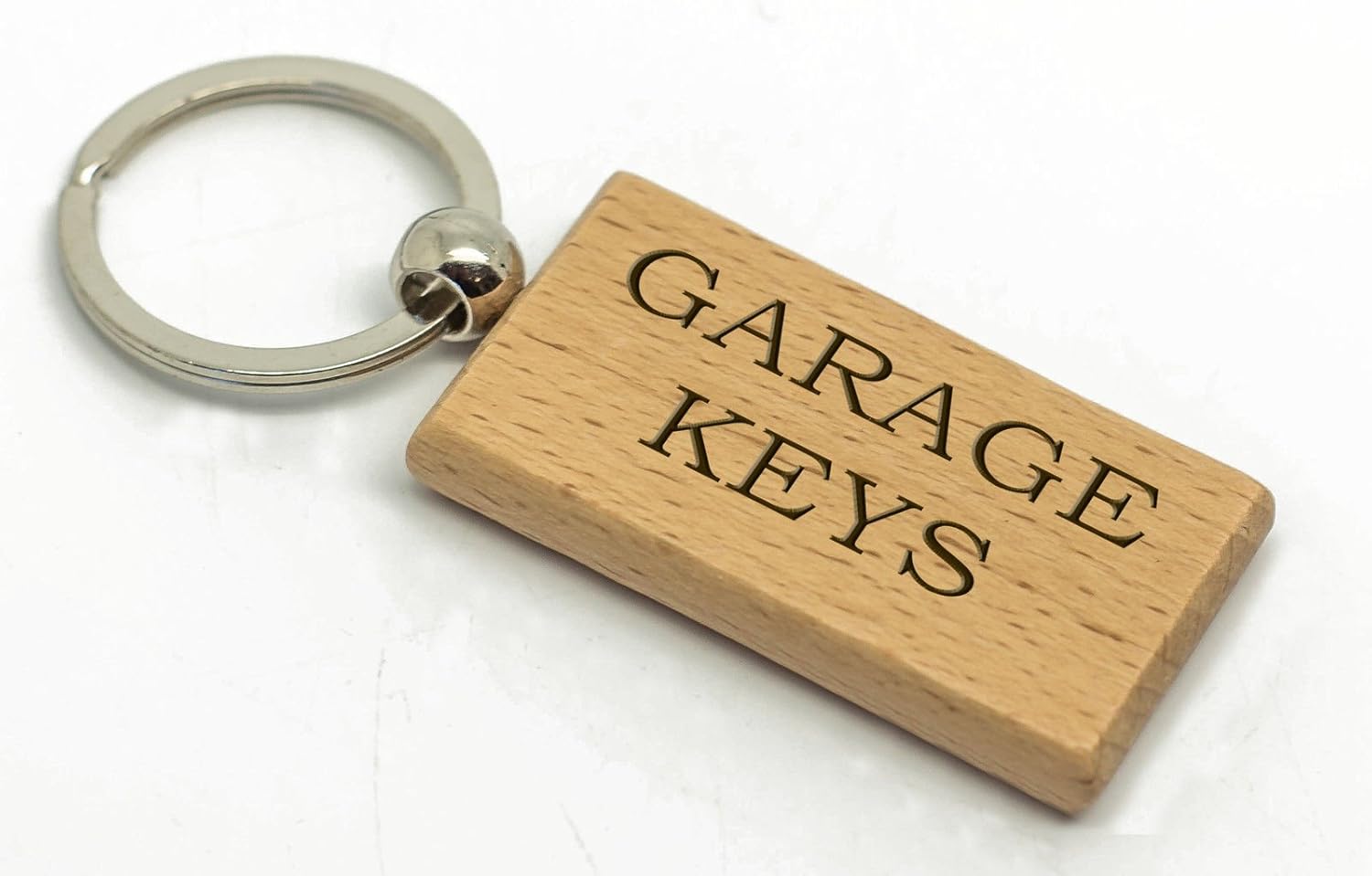 County Engraving GARAGE KEYS Rectangle Wooden Keyring : Amazon.co.uk ...