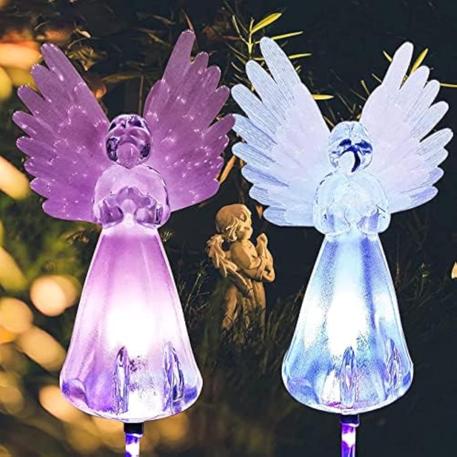 Amazon.com : Solar Angel Lights Outdoor Decorative - Color Changing ...