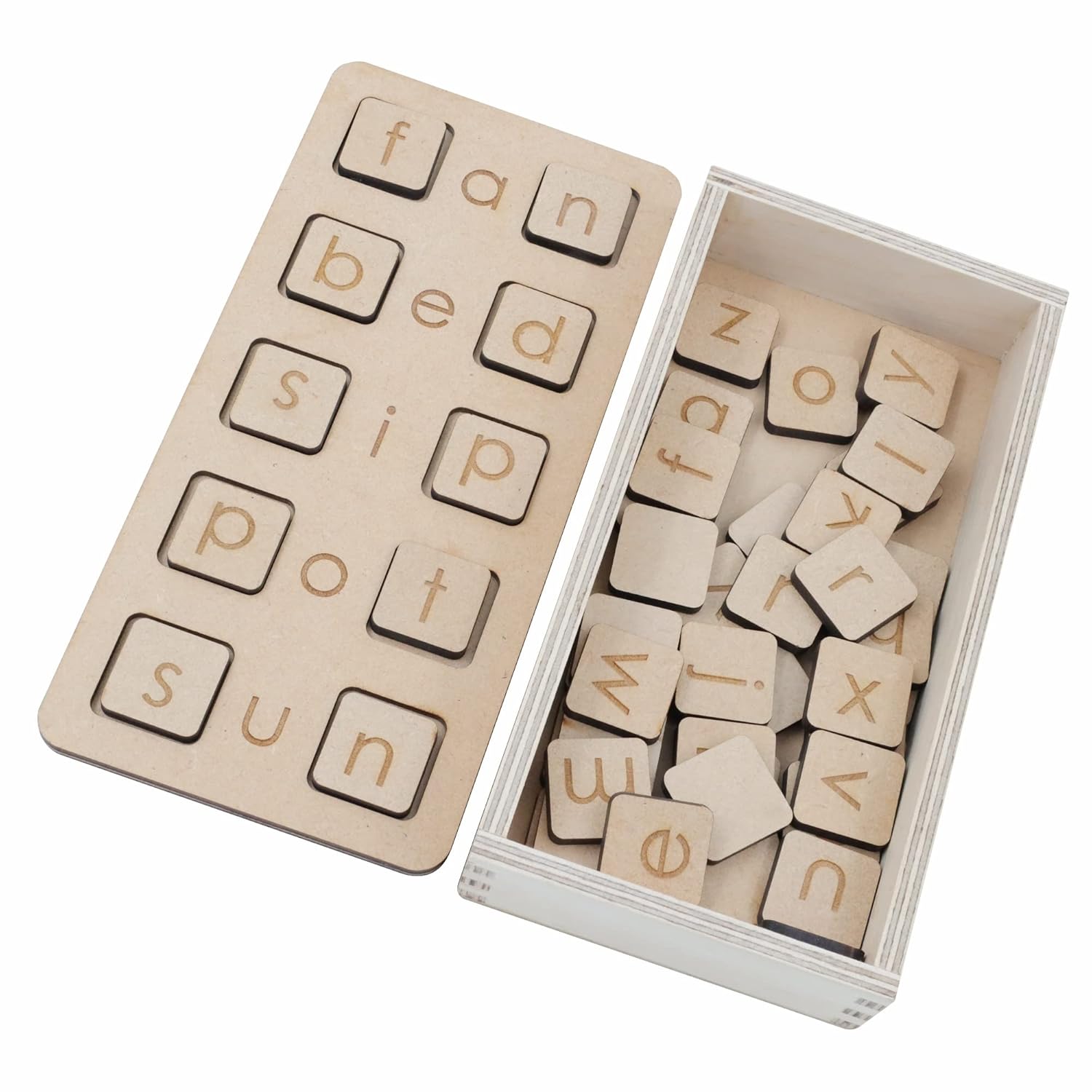 Buy Tantrums Wooden Letter Board Game, Three Word Spelling Practice Set ...