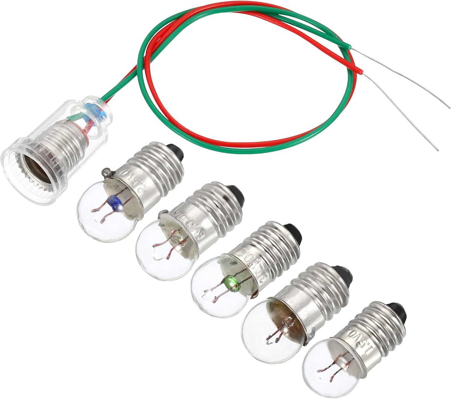 MECCANIXITY E10 Screw Base Miniature Bulbs 1.5V/2.5V/3.8V/6V/6.2V Warm ...