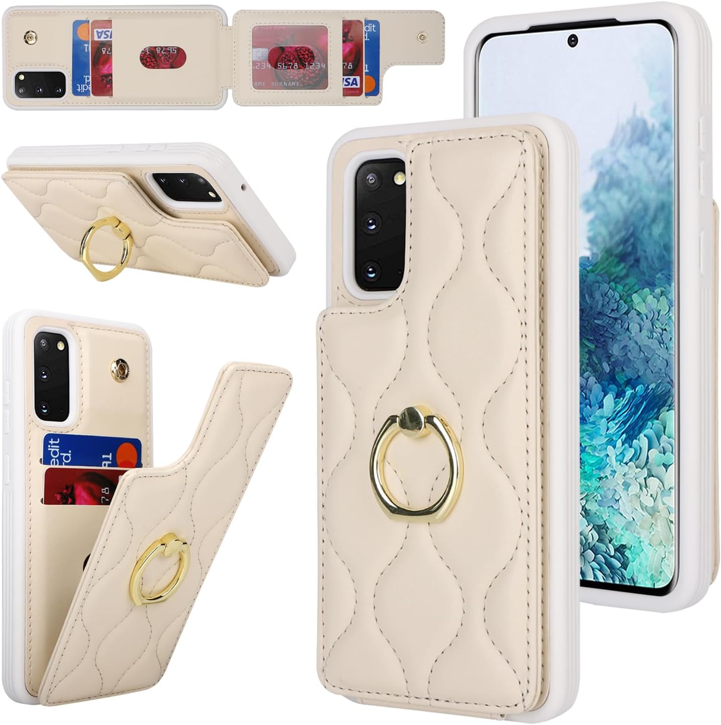 Amazon.com: Lipvina for Samsung Galaxy S20 FE 5G Case with Card Holder,Credit Card Holder,Stand ...