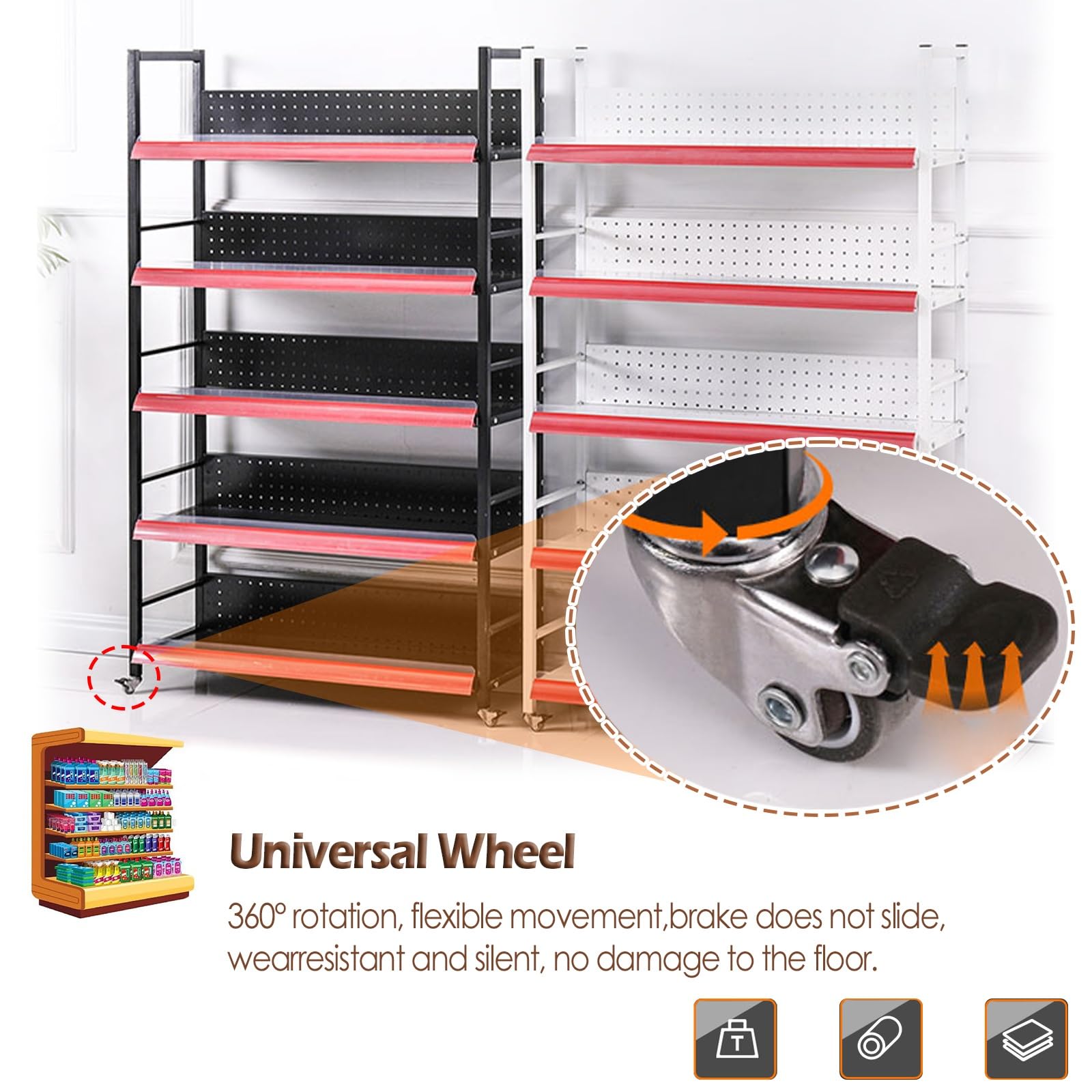 Wheels Store Display Racks Grocery High Quality Grocery Baskets