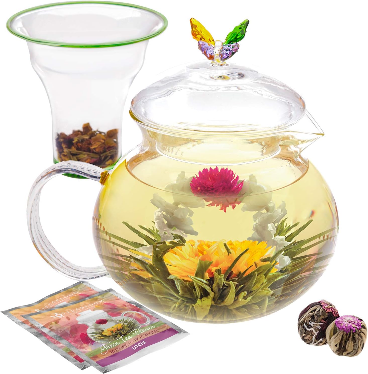 Amazon.com: Teabloom Heatproof Borosilicate Glass Teapot (32 OZ) with ...