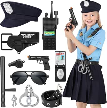 Amazon.com: Luucio Girls Police Officer Costume for Kids, Police ...