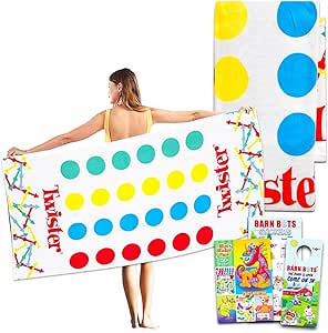 Amazon.com: Twister Beach Towel Game - Bundle with 54x27 Twister Towel ...