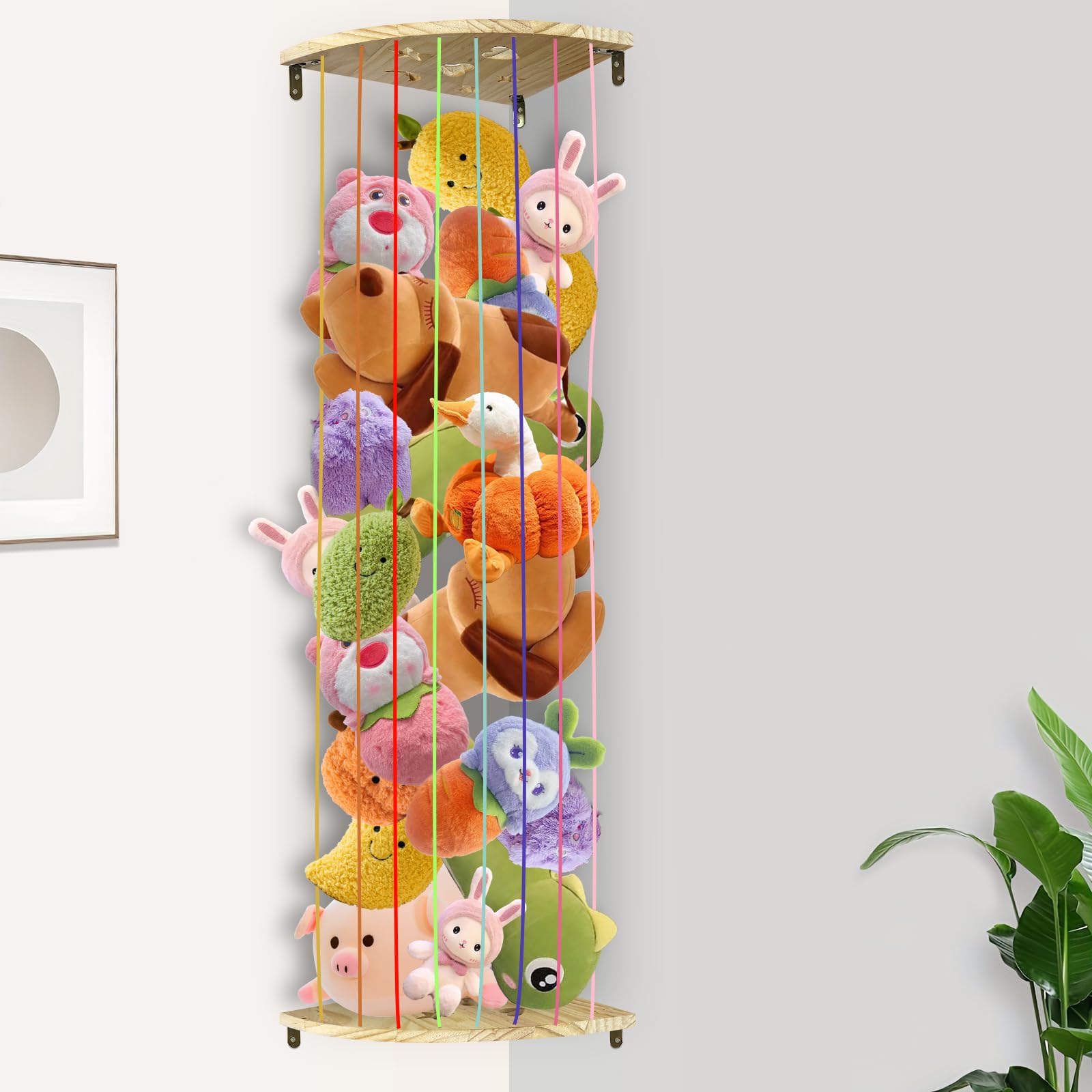 Snapklik.com : Wooden Corner Stuffed Animal Toy Organizer