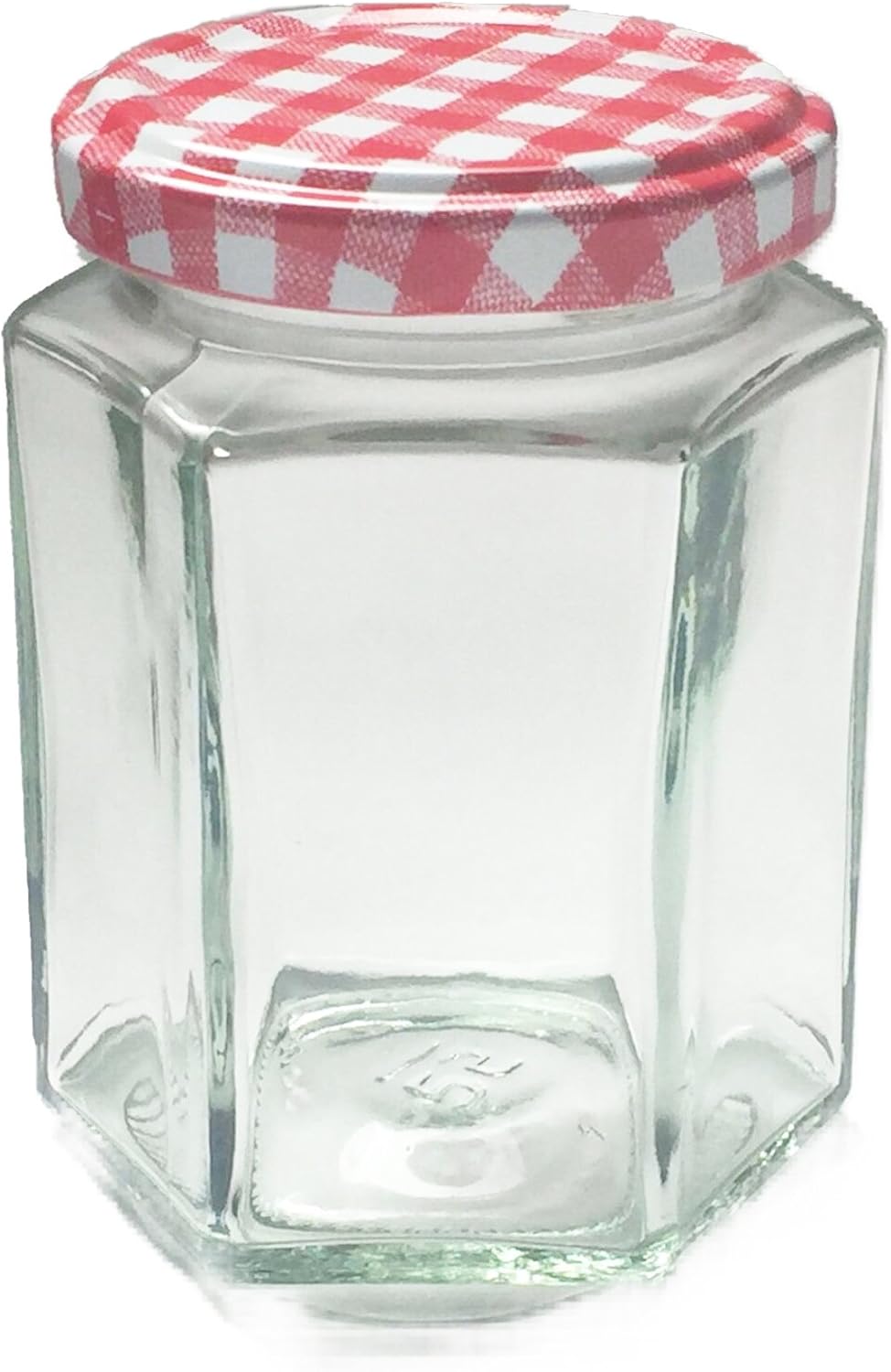 Nutley's GLA0936RG Hexagonal Jam Jars with Red Gingham Lids, Pack of 36 ...