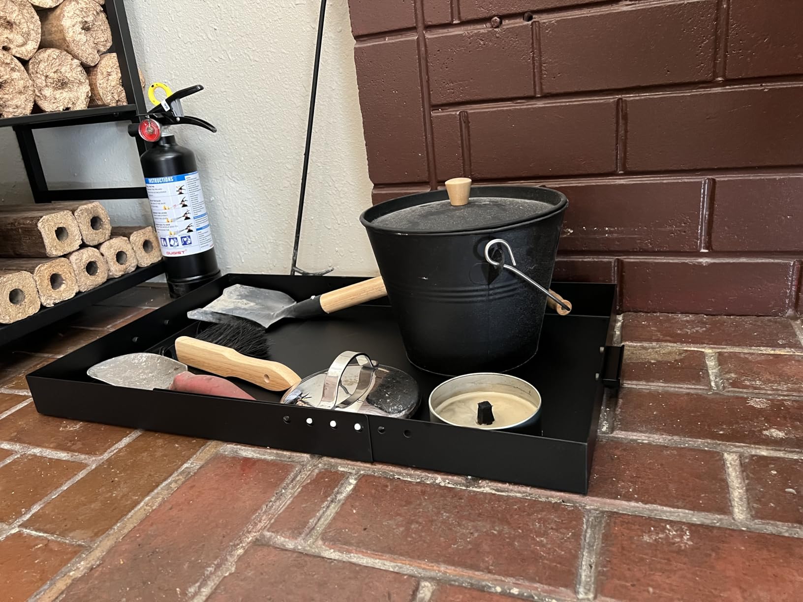 Amazon.com: Mxclimate Fireplace Tray Ash Pan,Adjustable Black Ash Pan ...