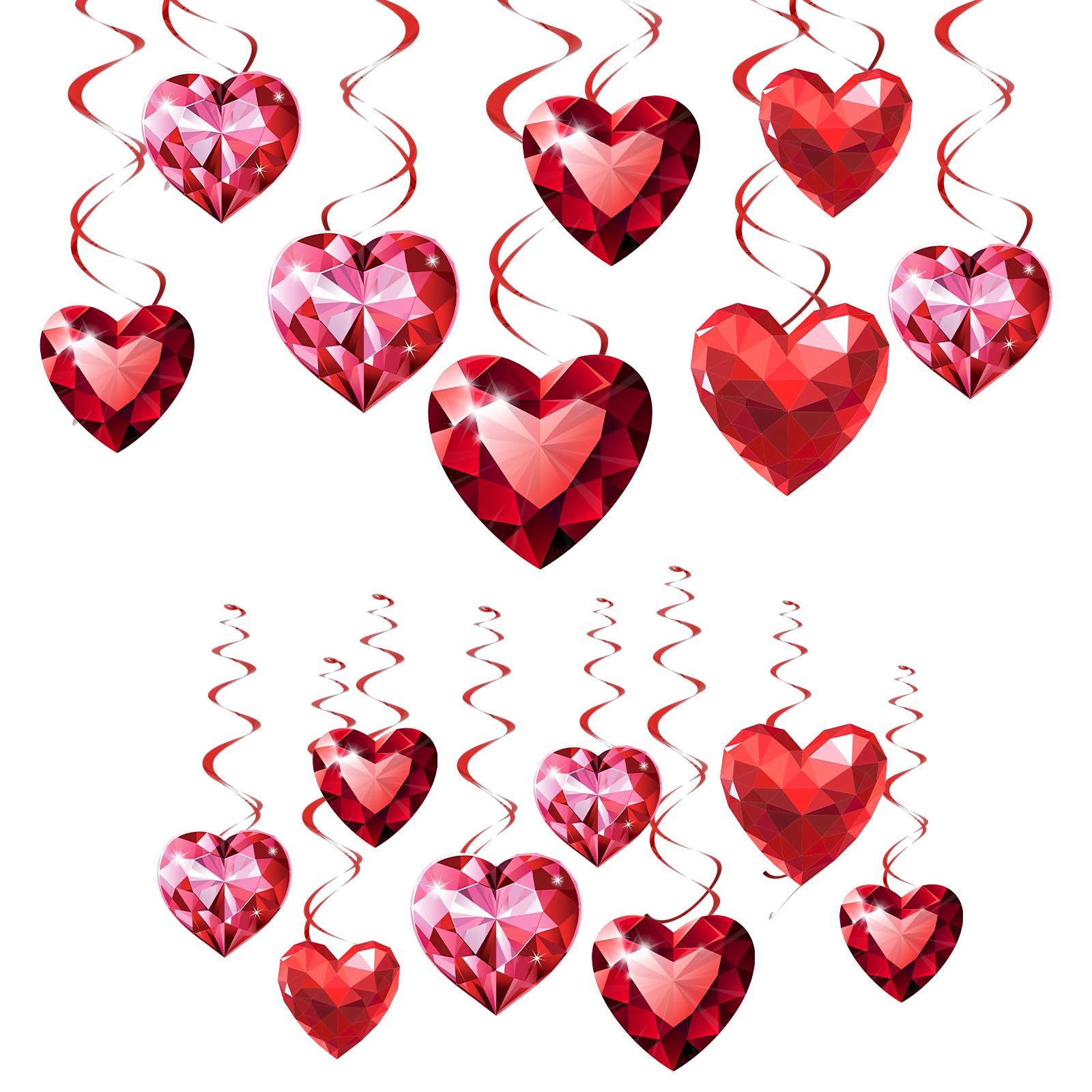 Amazon.com: AnyDesign 36Pcs Valentine's Day Hanging Swirls Decor Red ...