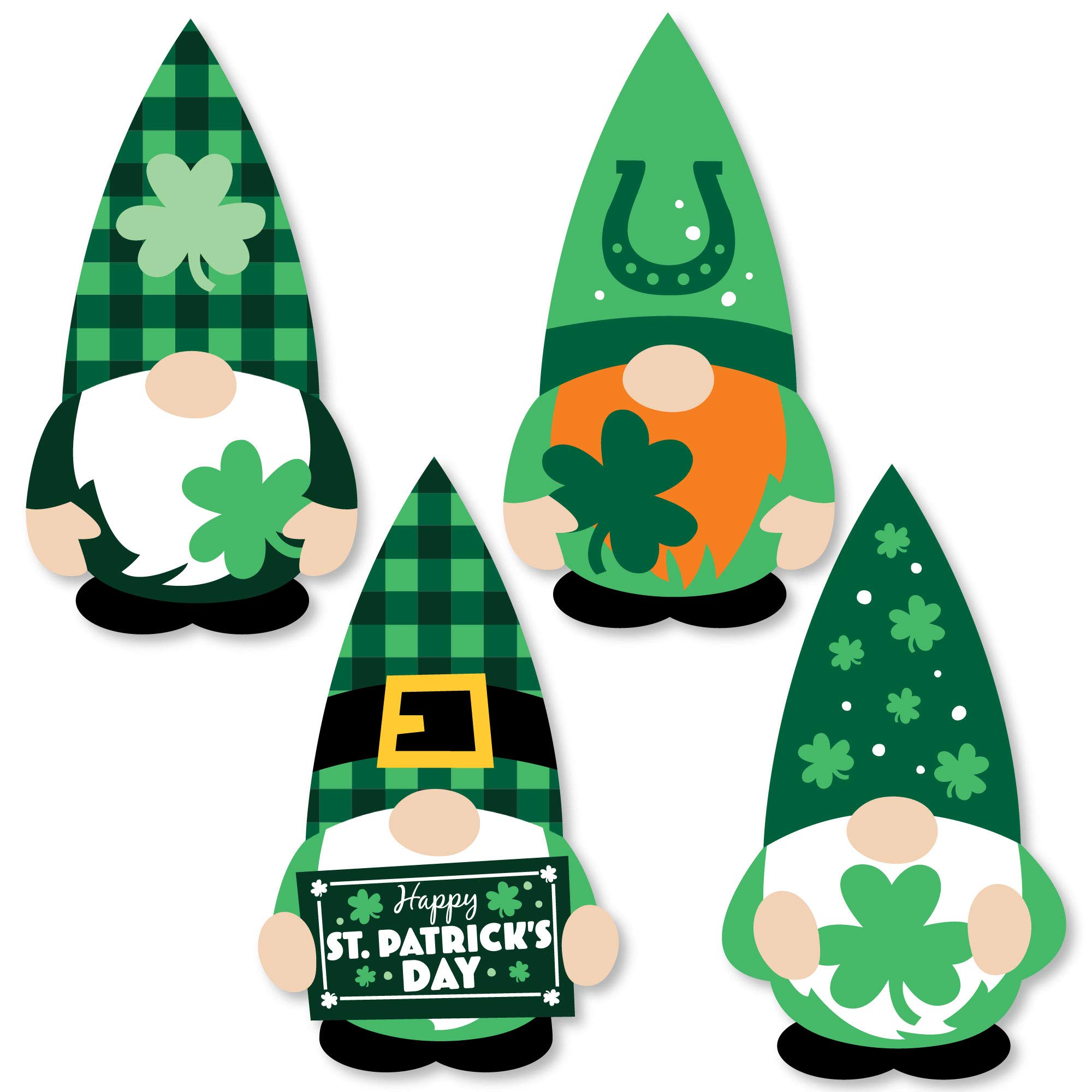 Amazon.com: Big Dot of Happiness Irish Gnomes - DIY Shaped St. Patrick ...