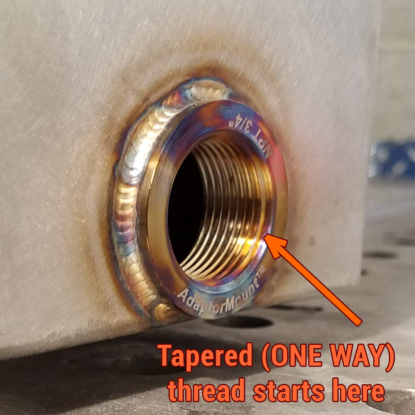 Snapklik.com : 1/2" NPT Stainless Steel 304 Female Threaded Stepped Weld Bung Mounting Fitting ...