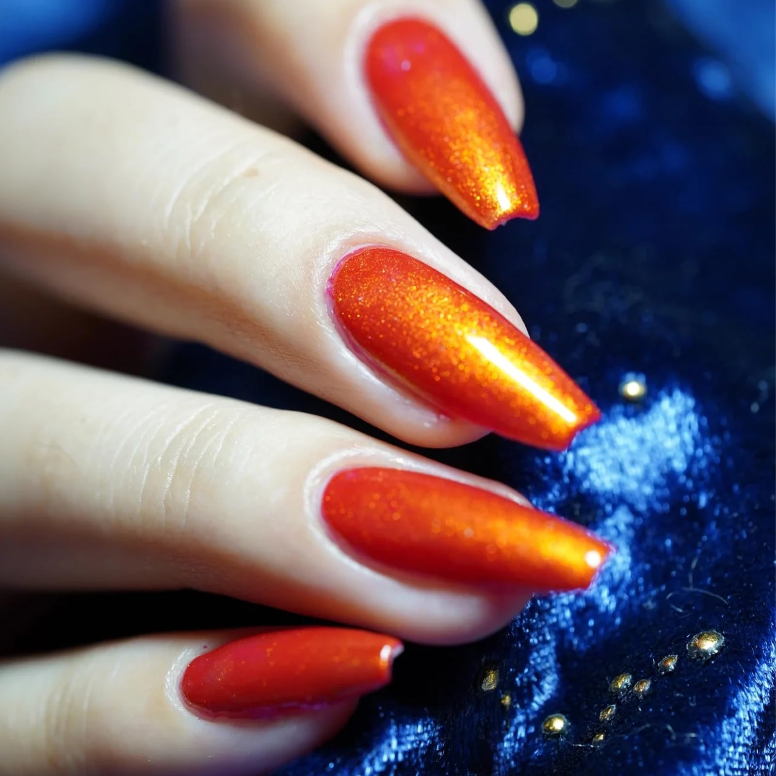 Amazon.com : COSMOO Quick Dry Nail Polish, Orange Red Nail Lacquer for ...