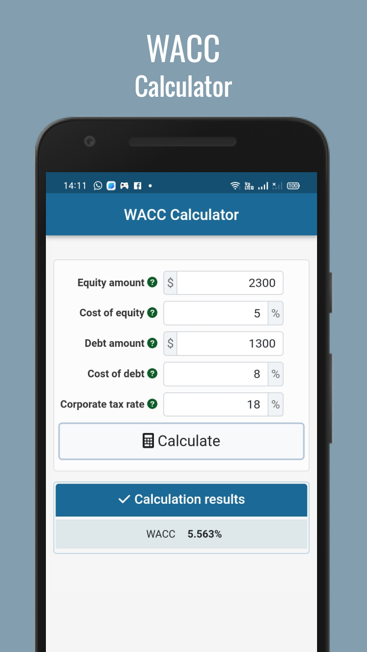 WACC Calculator:Amazon.de:Appstore for Android