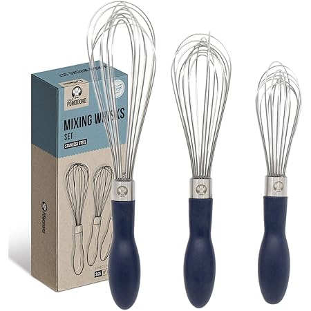 Amazon.com: Amazon Basics Stainless Steel Wire Whisk Set - 3-Piece ...