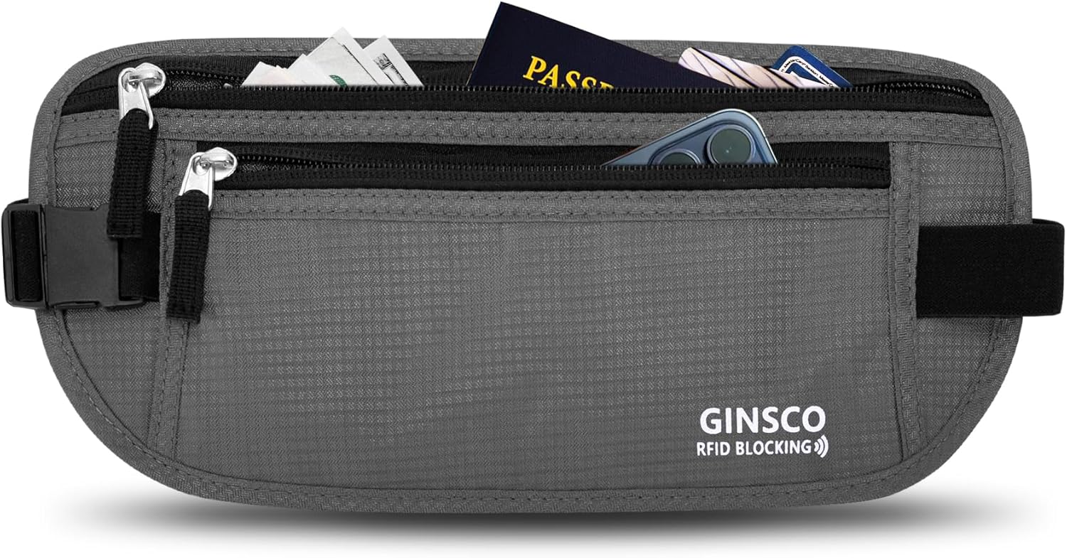 Money Belts for Travel Hidden Women, Ginsco Travel Money Belt for Women ...