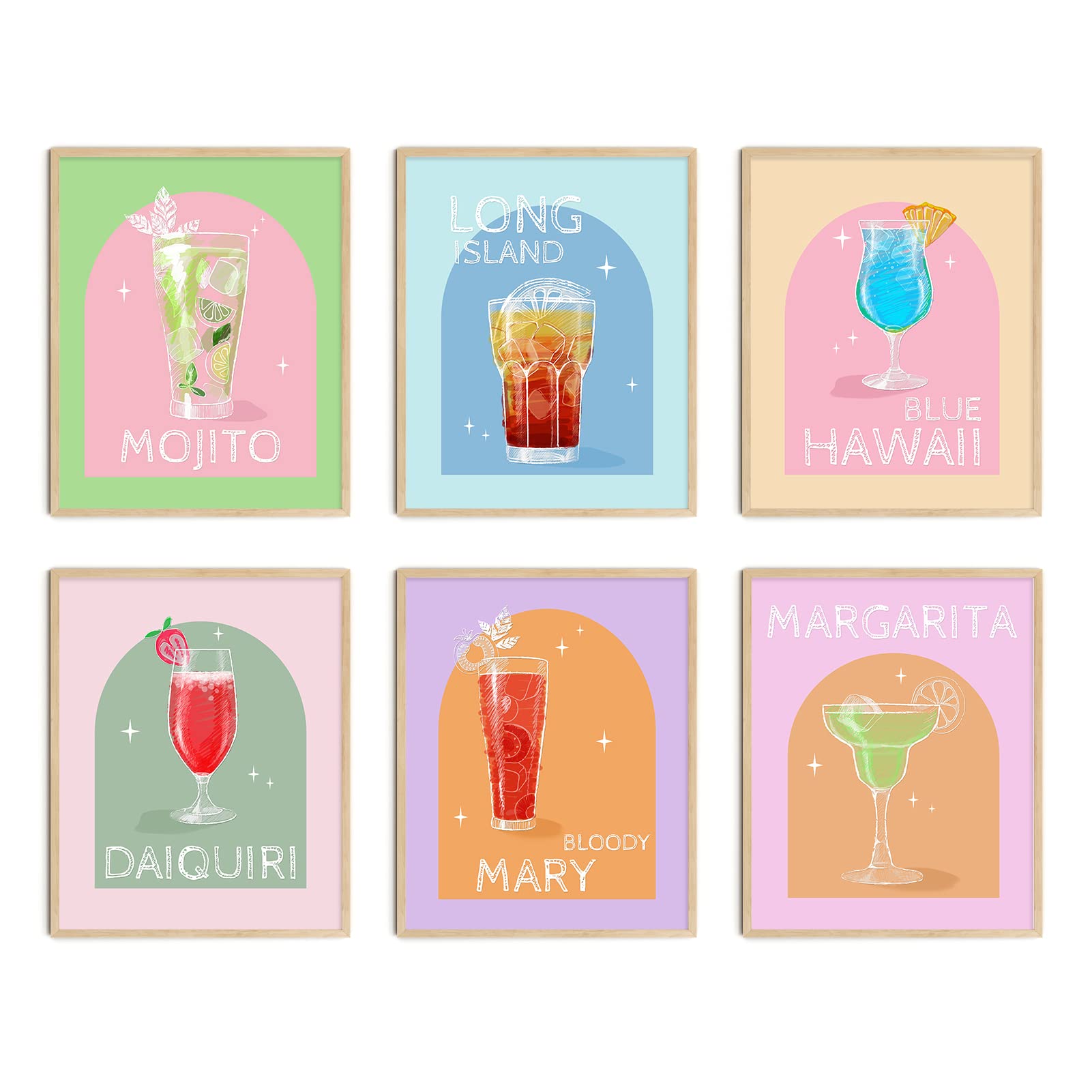 Amazon.com: LIYAOLI Preppy Room Decor Cocktail Poster Art Prints for ...
