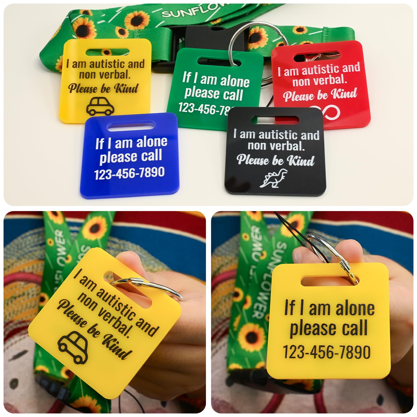 Snapklik.com : Custom Autism Safety Tag - Double-Sided Acrylic ...