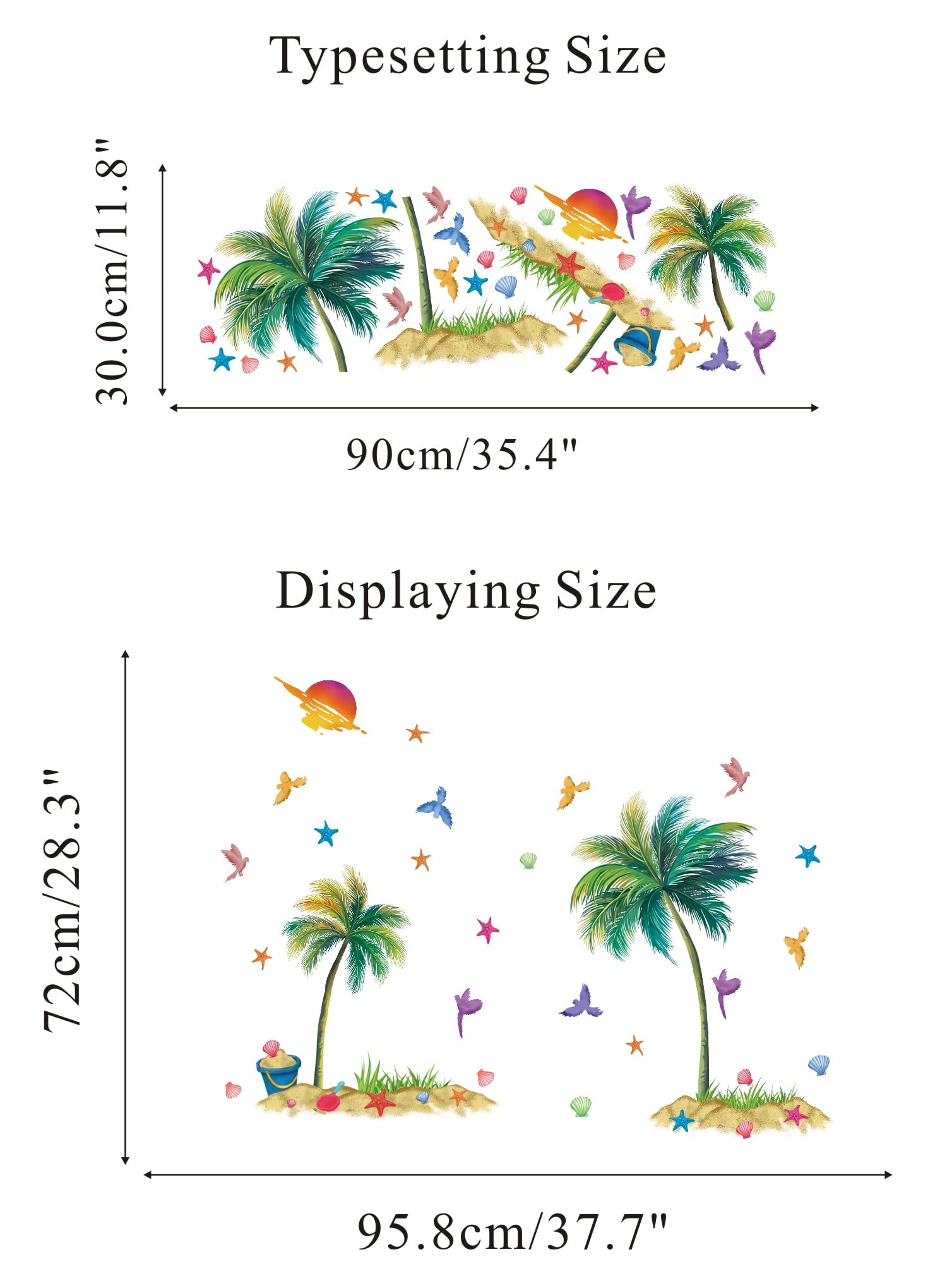 Snapklik.com : Summer Coconut Tree Wall Decal Palm Tree Wall Stickers ...