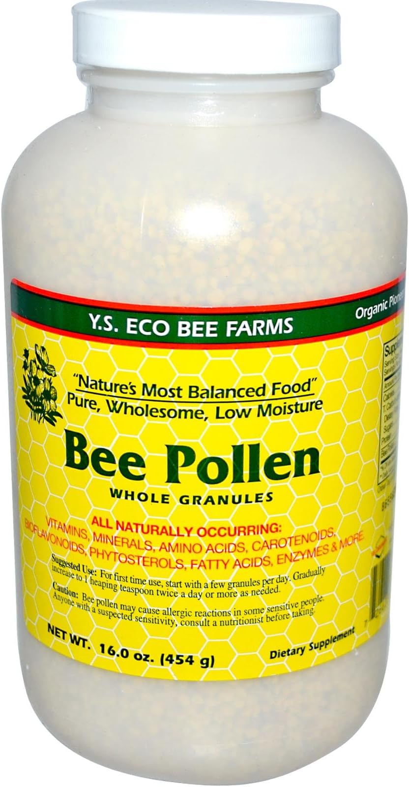 Amazon.com: Bee Pollen - Low Moisture Whole Granulars YS Eco Bee Farms ...