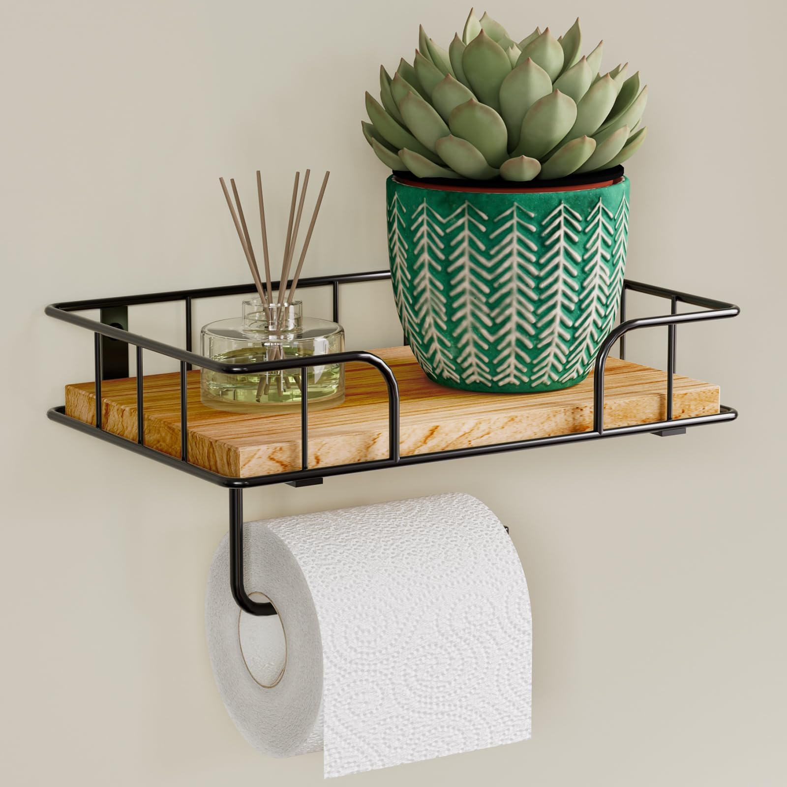 Amazon.com: Mifoci 2 Pcs Farmhouse Toilet Paper Holder with Shelf ...