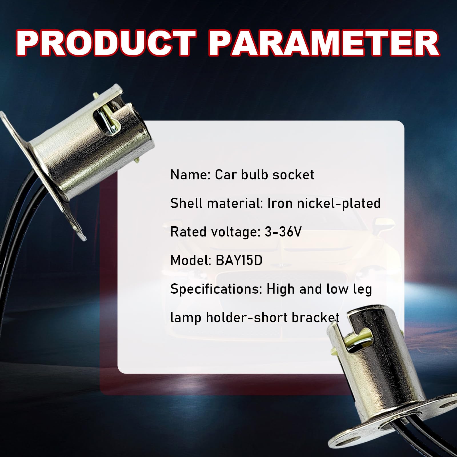 Snapklik.com : Ohleats 2PCS Car Light Bulb Socket, BAY15D LED Light ...