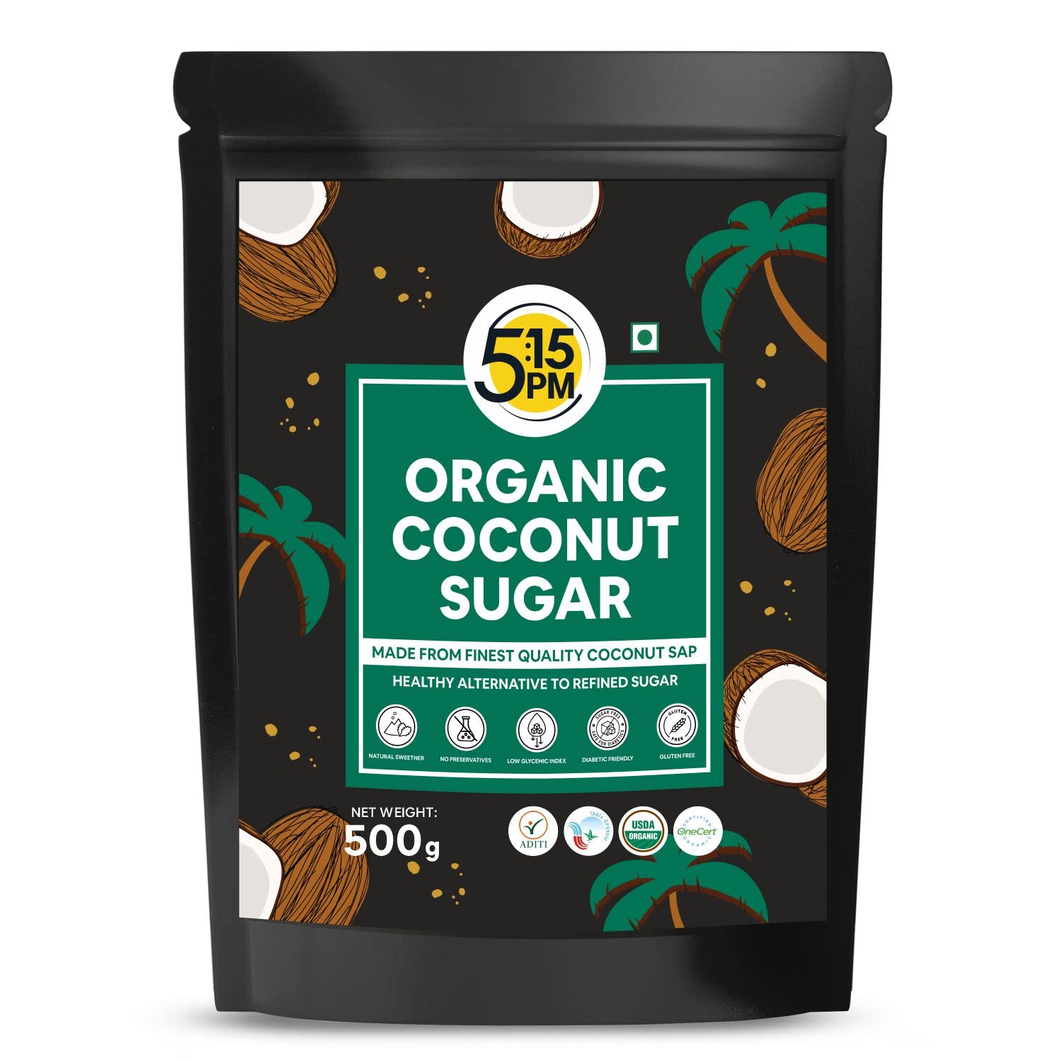 5:15PM Organic Coconut Sugar 500gm| Unrefined Sugar| Natural Sweetener ...